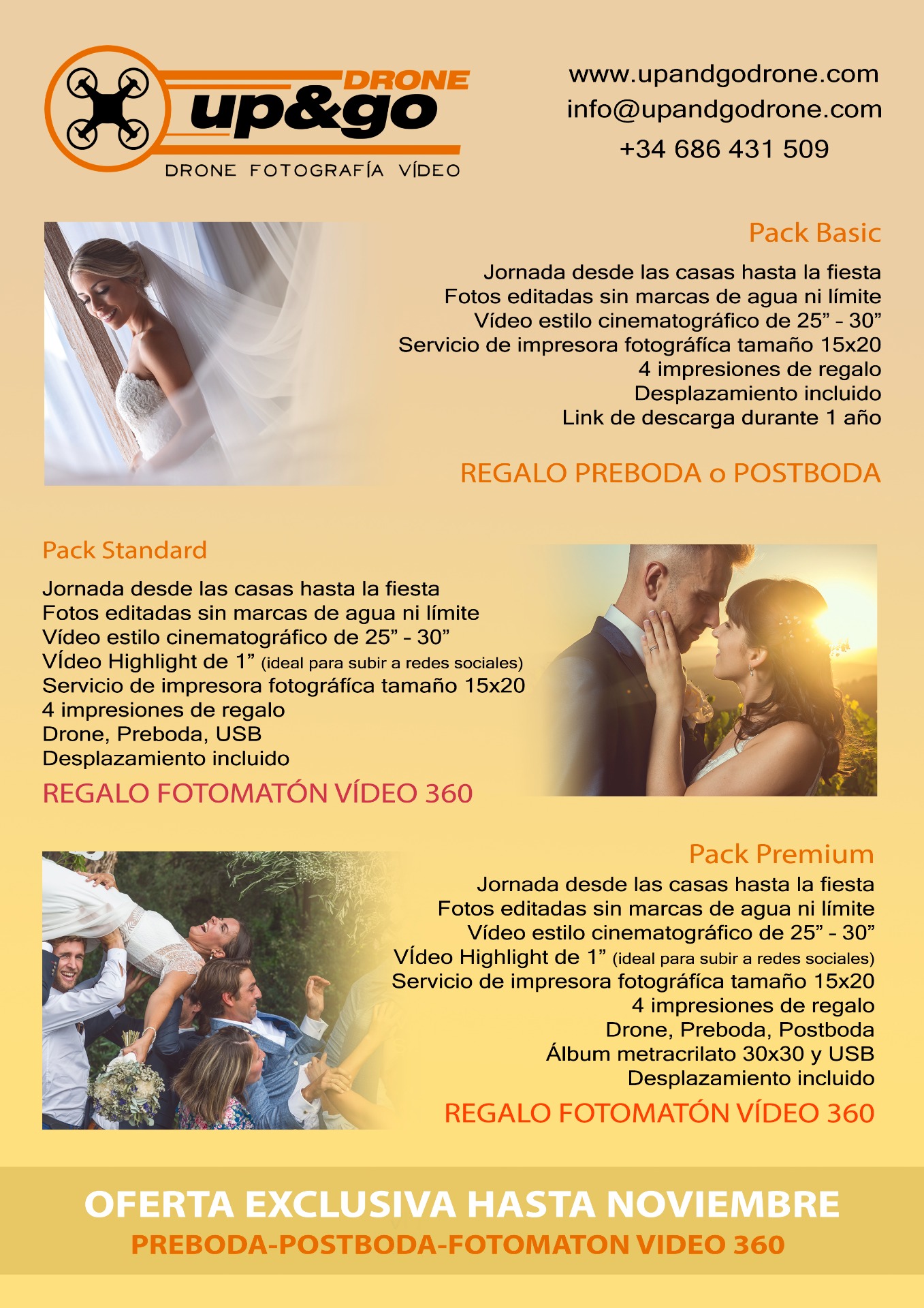 Pack fotografía y video para bodas
